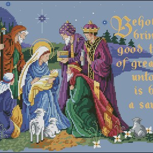 Religious Cross Stitch Pattern Colorful Art DIY X-stitch Chart ...