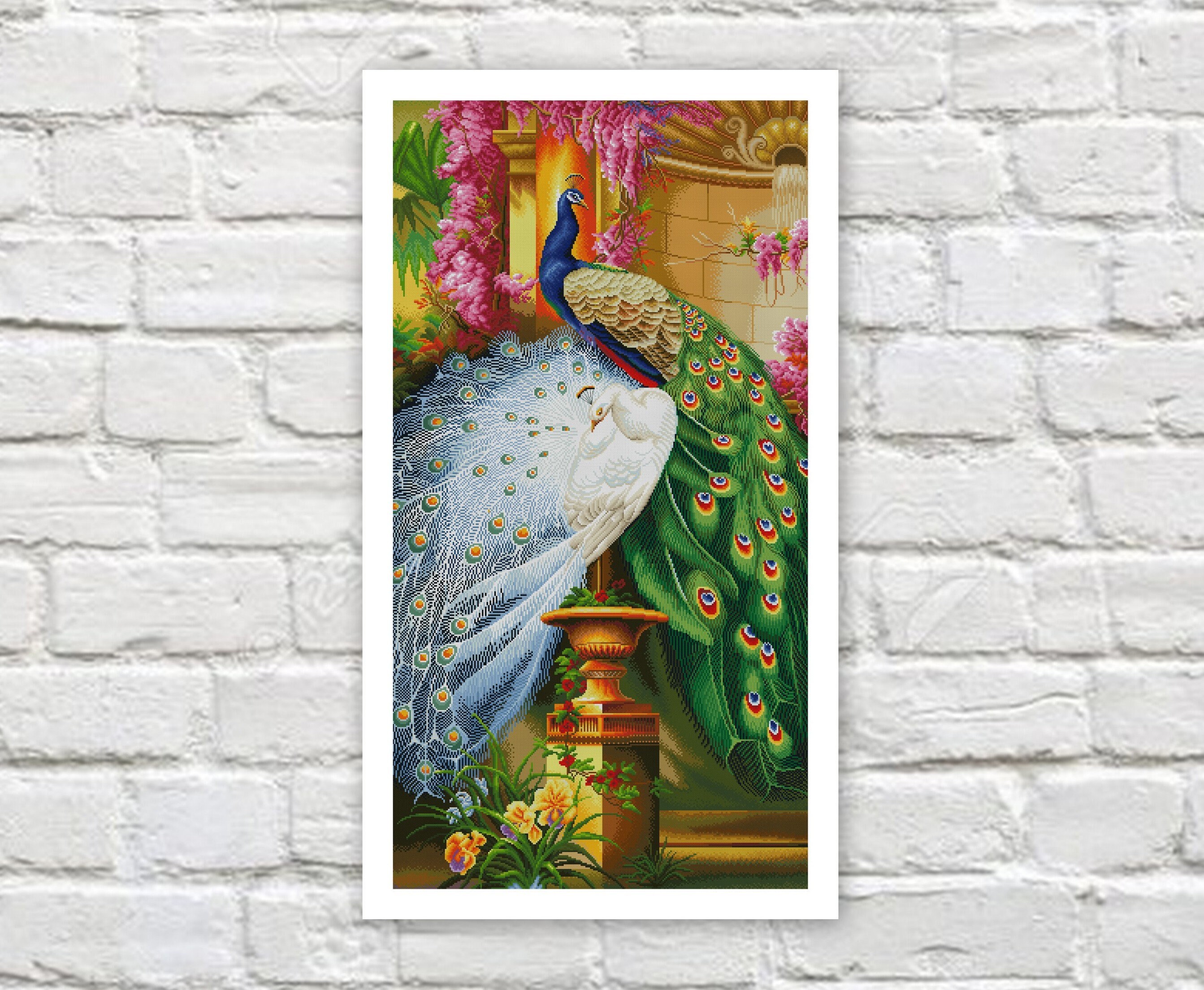 Peacocks Cross Stitch Pattern Birds Cross Stitch Counted PDF | Etsy