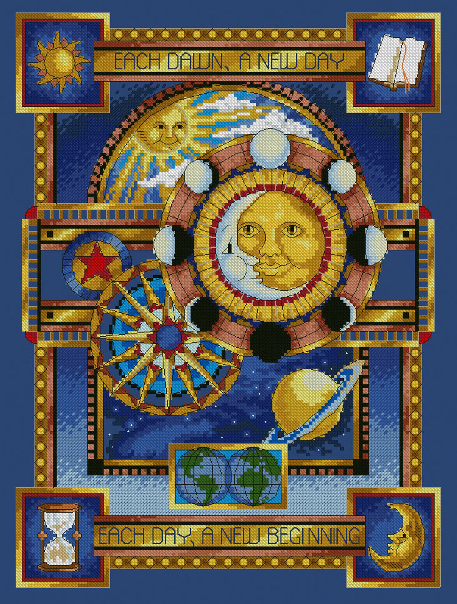 Astronomy Cross Stitch Pattern Galaxy Colorful Art DIY - Etsy