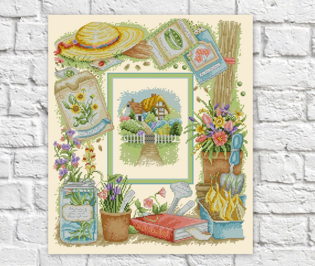 Summer Cross Stitch Pattern Summer Sampler X-stitch Chart Needlepoint ...