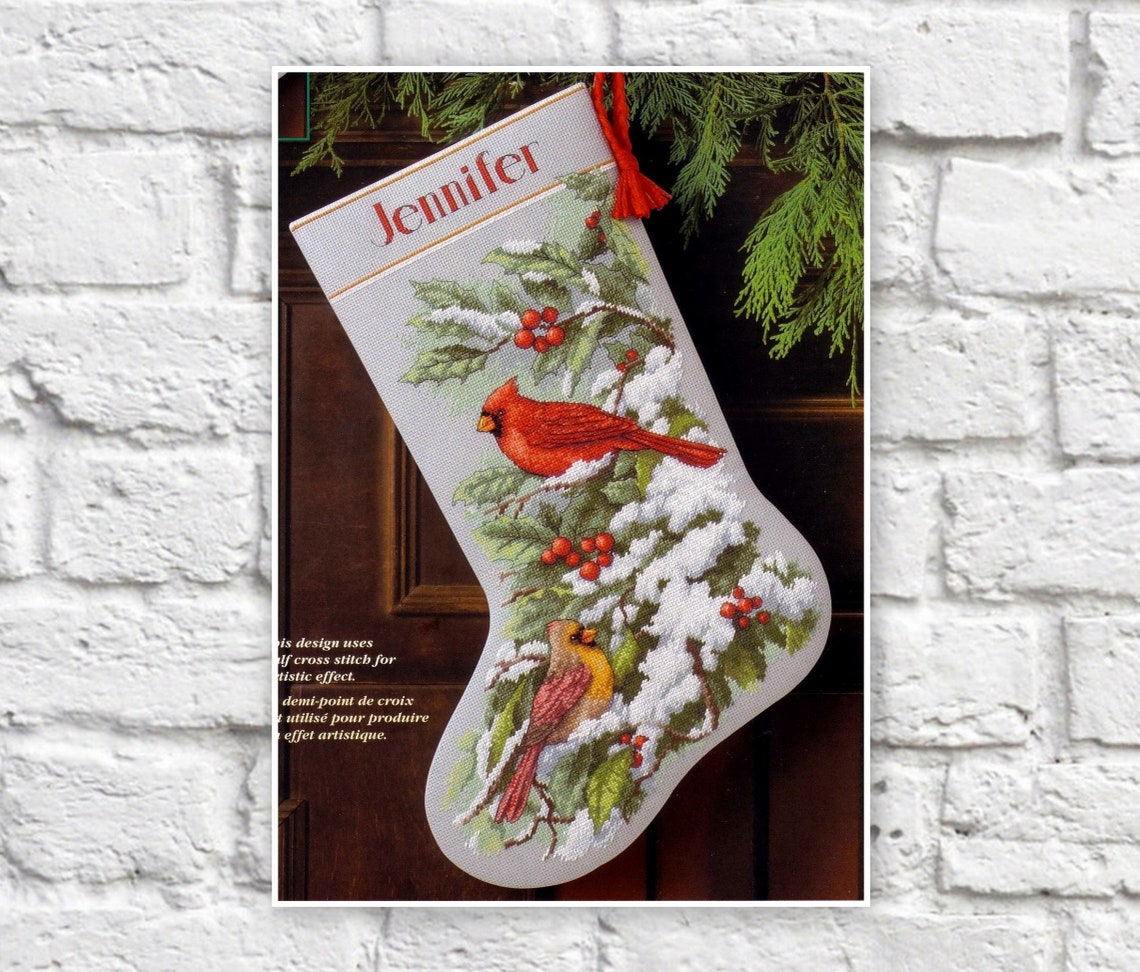 Christmas Stocking Cross Stitch Pattern Colorful Art DIY - Etsy
