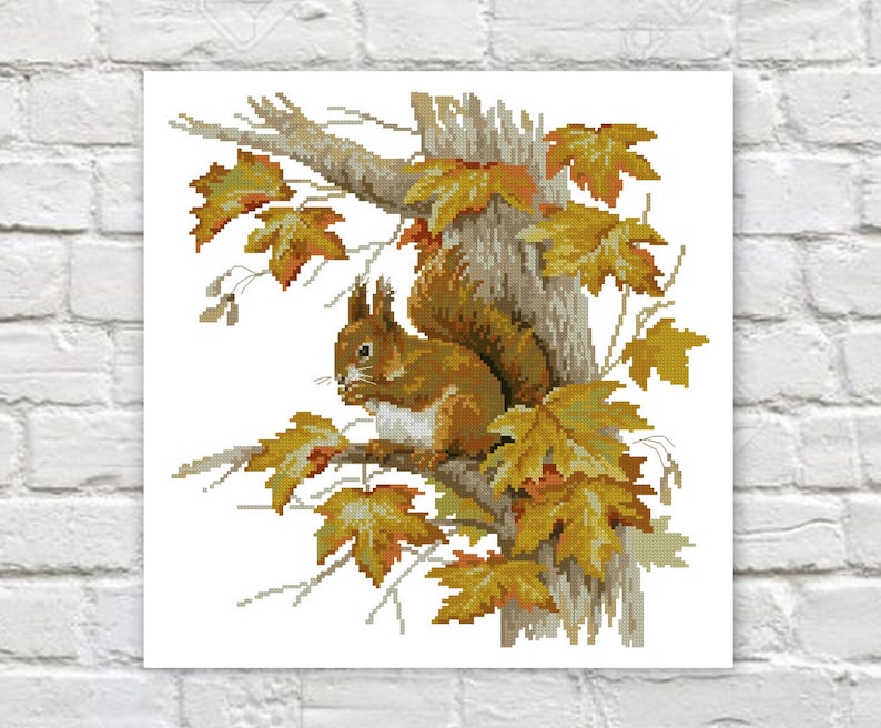 Squirrel Cross Stitch Pattern Forest Animals Cross Stitch Wild - Etsy