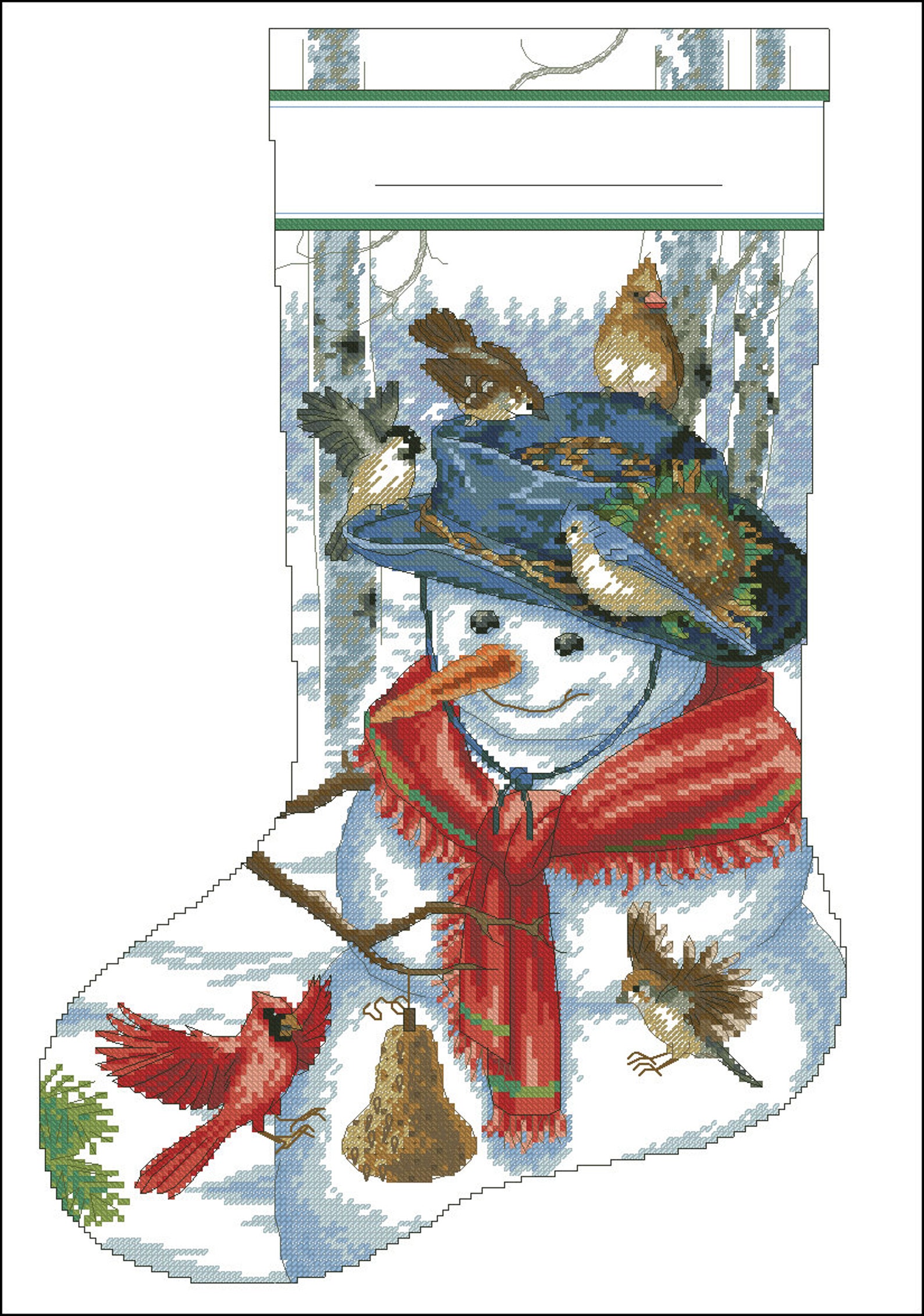 Christmas Stocking Cross Stitch Pattern Colorful Art DIY - Etsy