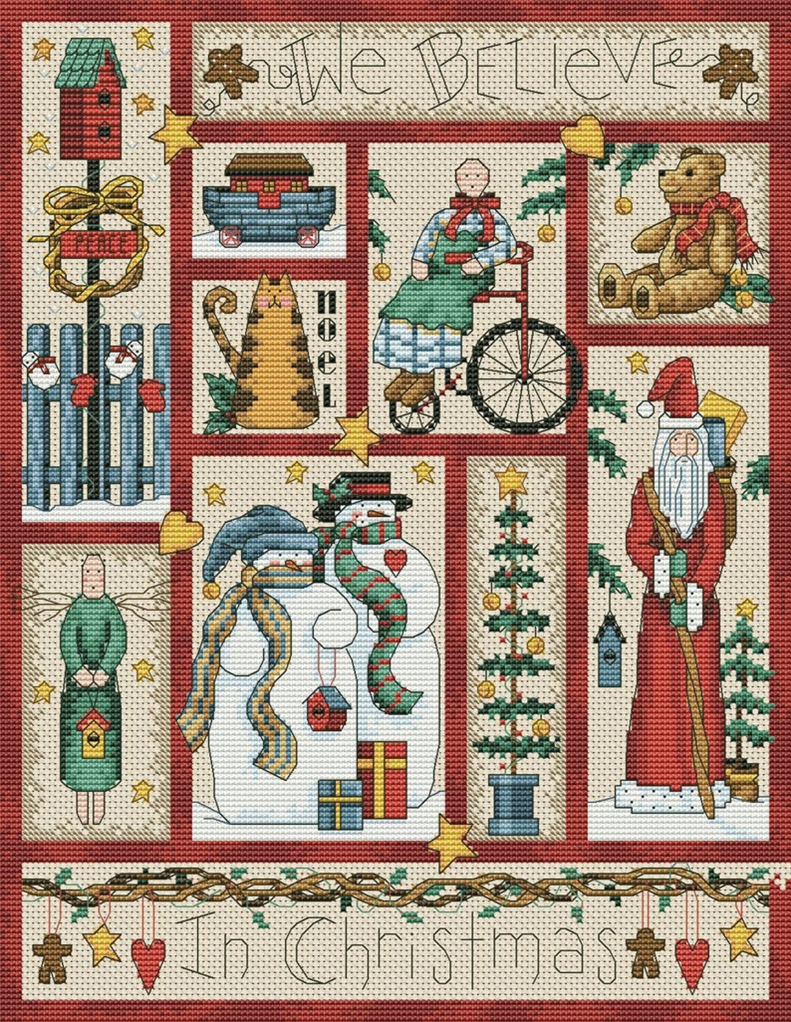 Christmas Sampler Cross Stitch Pattern Colorful Art DIY X-stitch ...