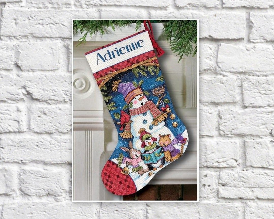 Christmas Stocking Cross Stitch Pattern Colorful Art DIY X-stitch ...