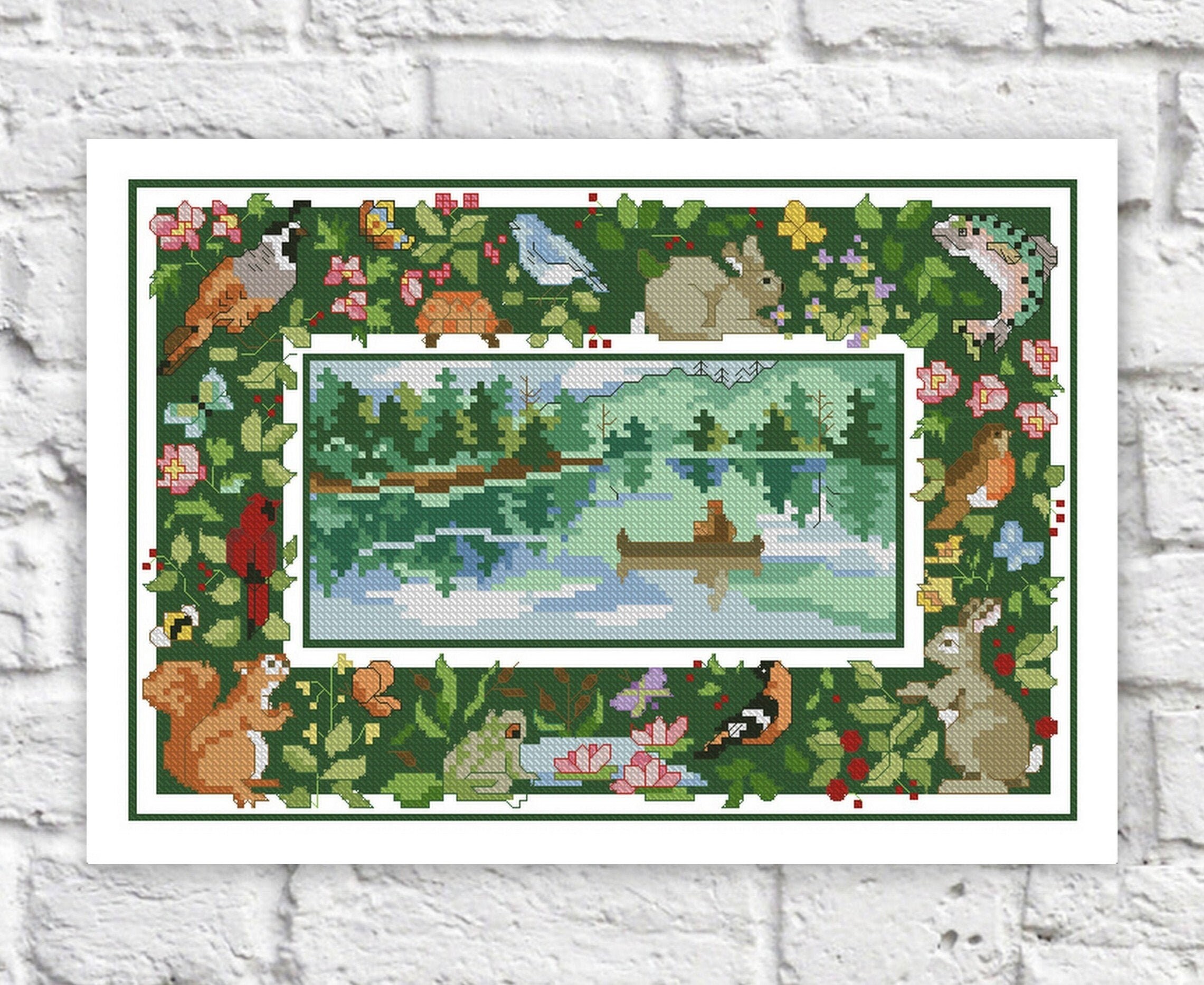 Fishing Cross Stitch Pattern Colorful Art DIY X-stitch Chart ...
