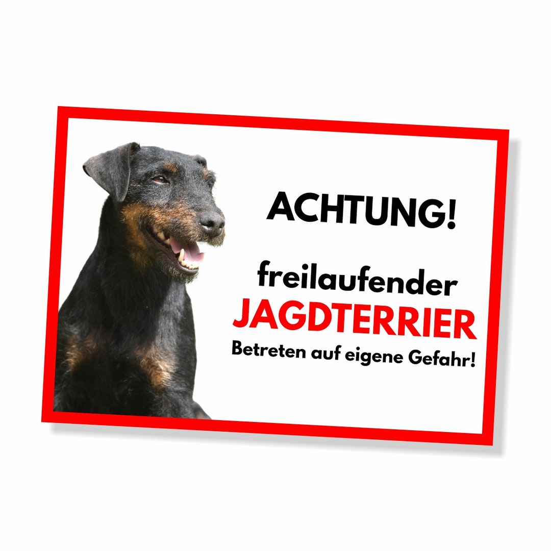 Deutscher Jagdterrier Freilaufender Hund Dog Schild Spruch Türschild ...