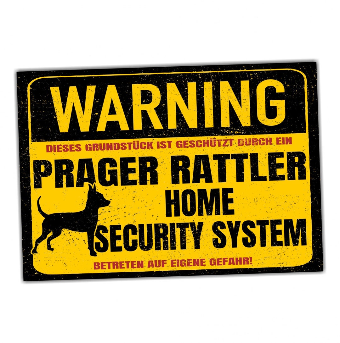Schild Prager Rattler Warning Security System Türschild Hundeschild ...