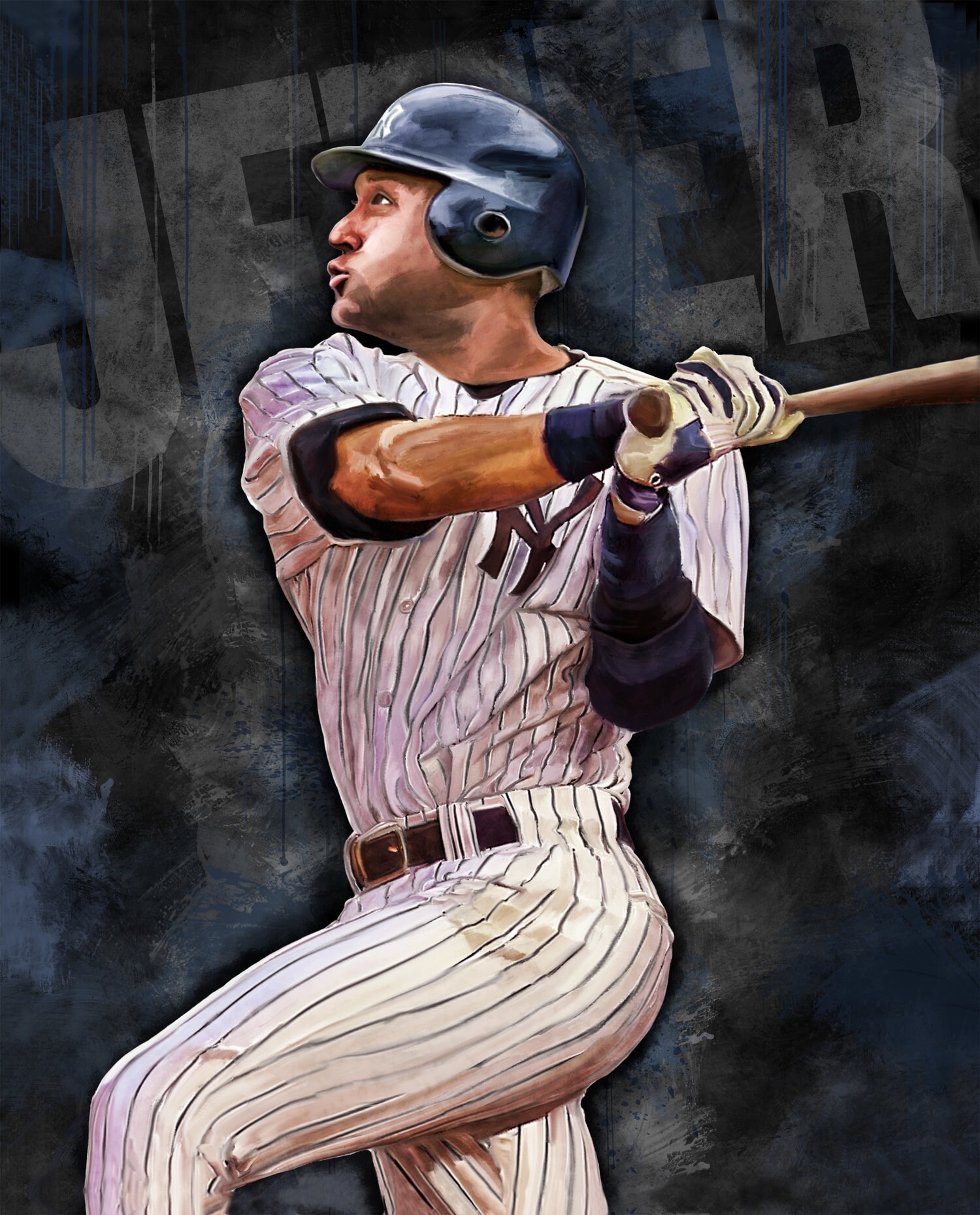 Derek Jeter - Art - Canvas Print - Baseball - Yankees - Etsy