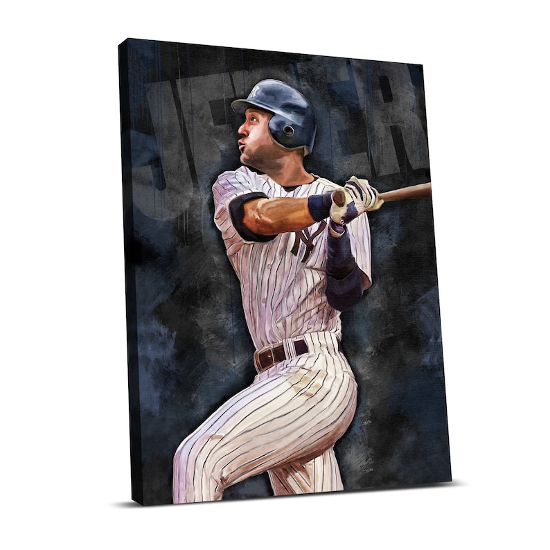 Derek Jeter - Art - Canvas Print - Baseball - Yankees - Etsy