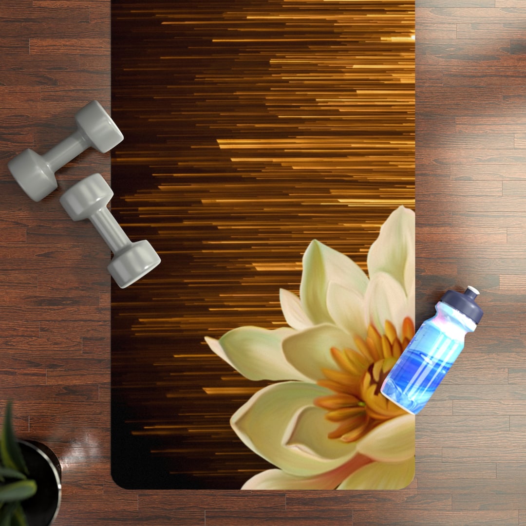 White Lotus Rubber Yoga Mat | Yoga Gifts for Mom | Outdoor Yoga Mat ...