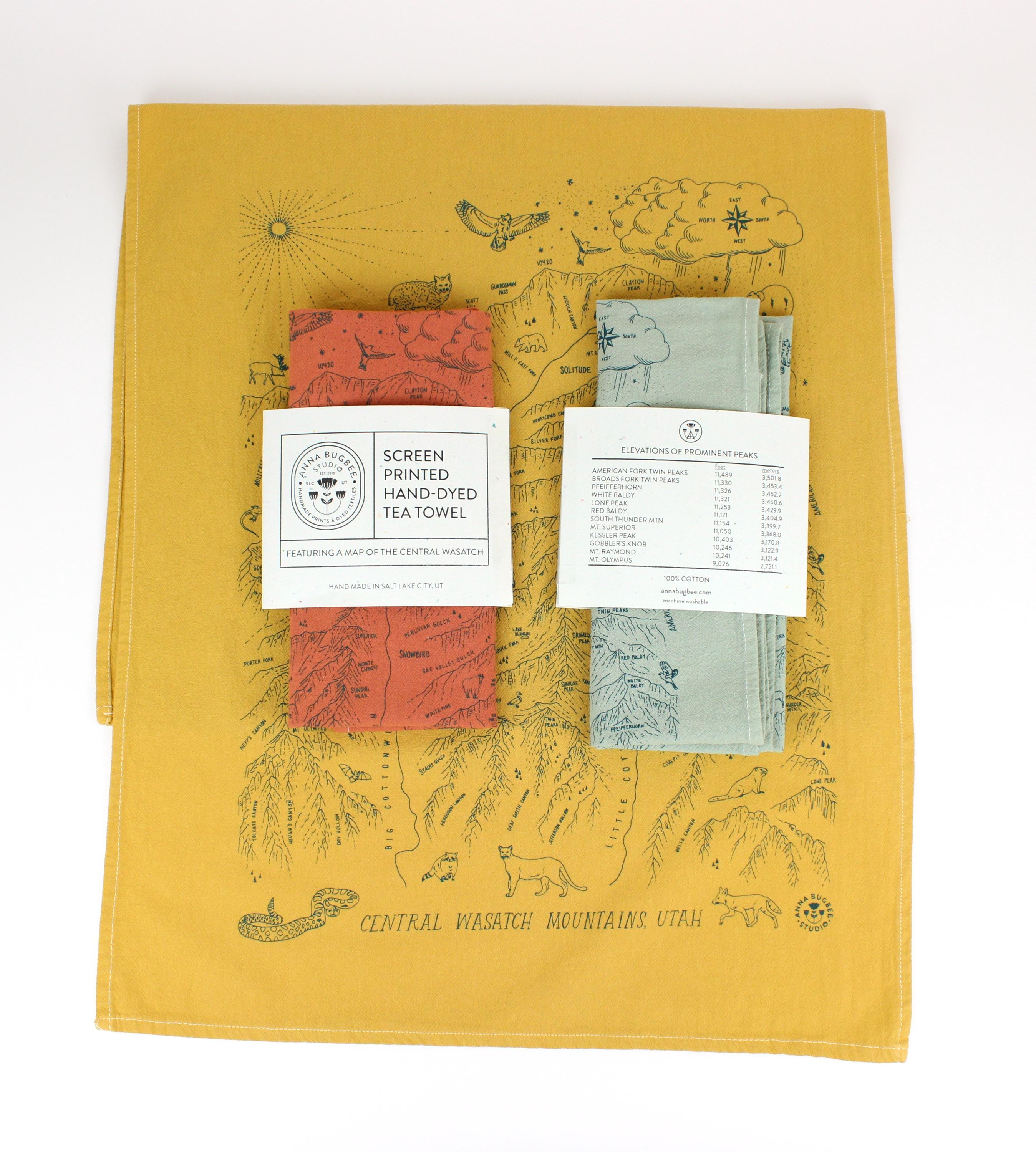 Tea Towel- Map of the Central Wasatch Kitchen Towel - Etsy