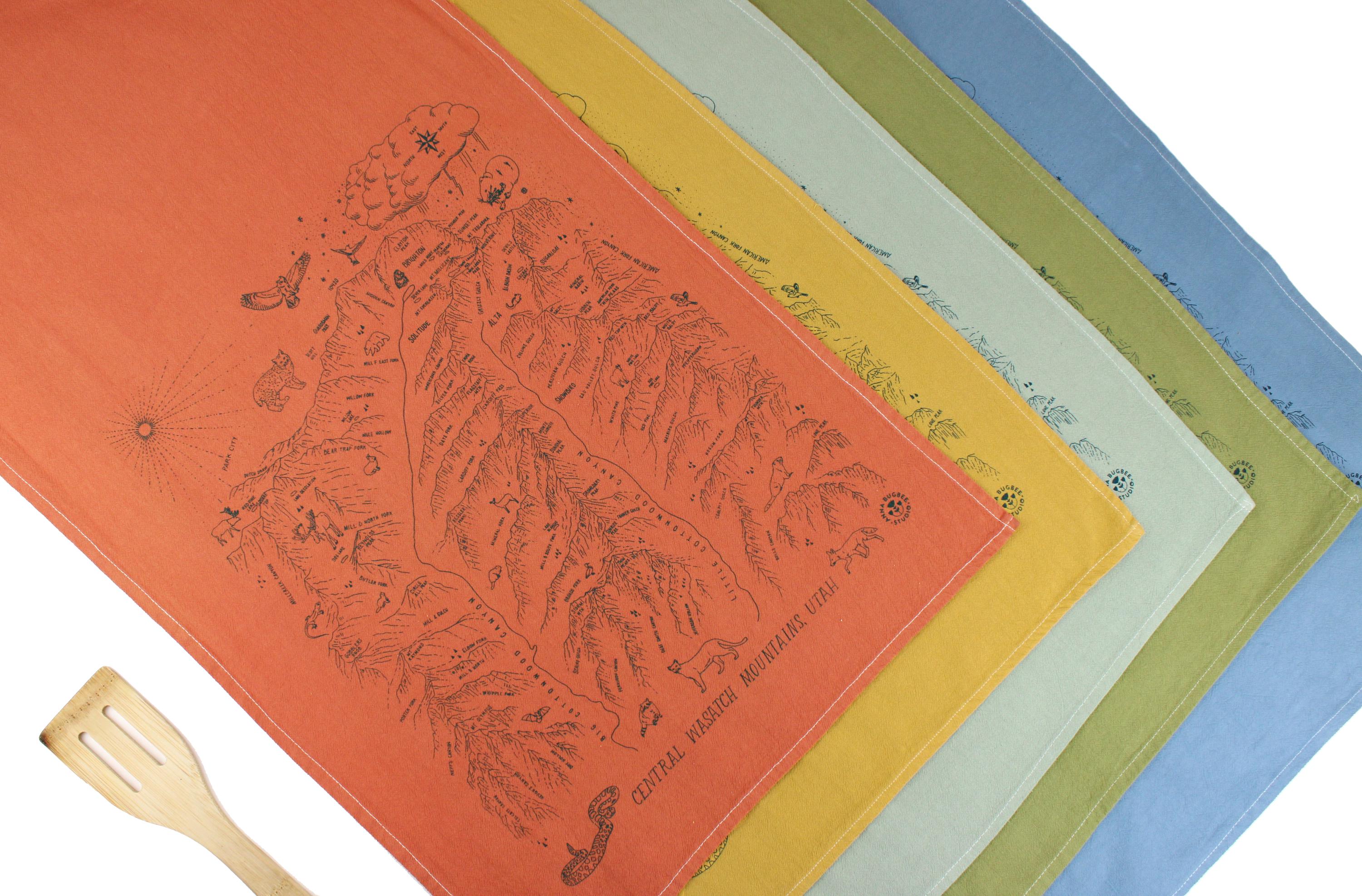 Tea Towel- Map of the Central Wasatch Kitchen Towel - Etsy