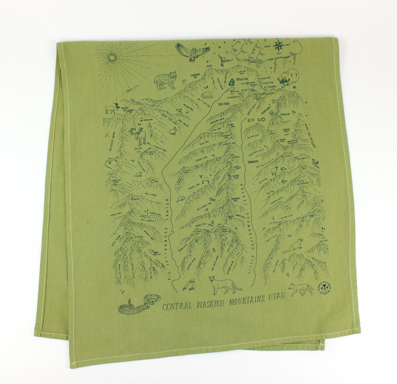 Tea Towel- Map of the Central Wasatch Kitchen Towel - Etsy
