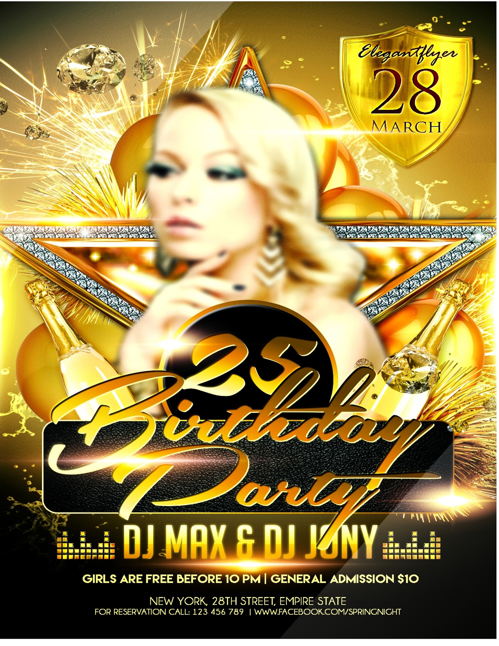 Birthday VIP Party Happy Birthday Flyer Anniversary Flyer - Etsy