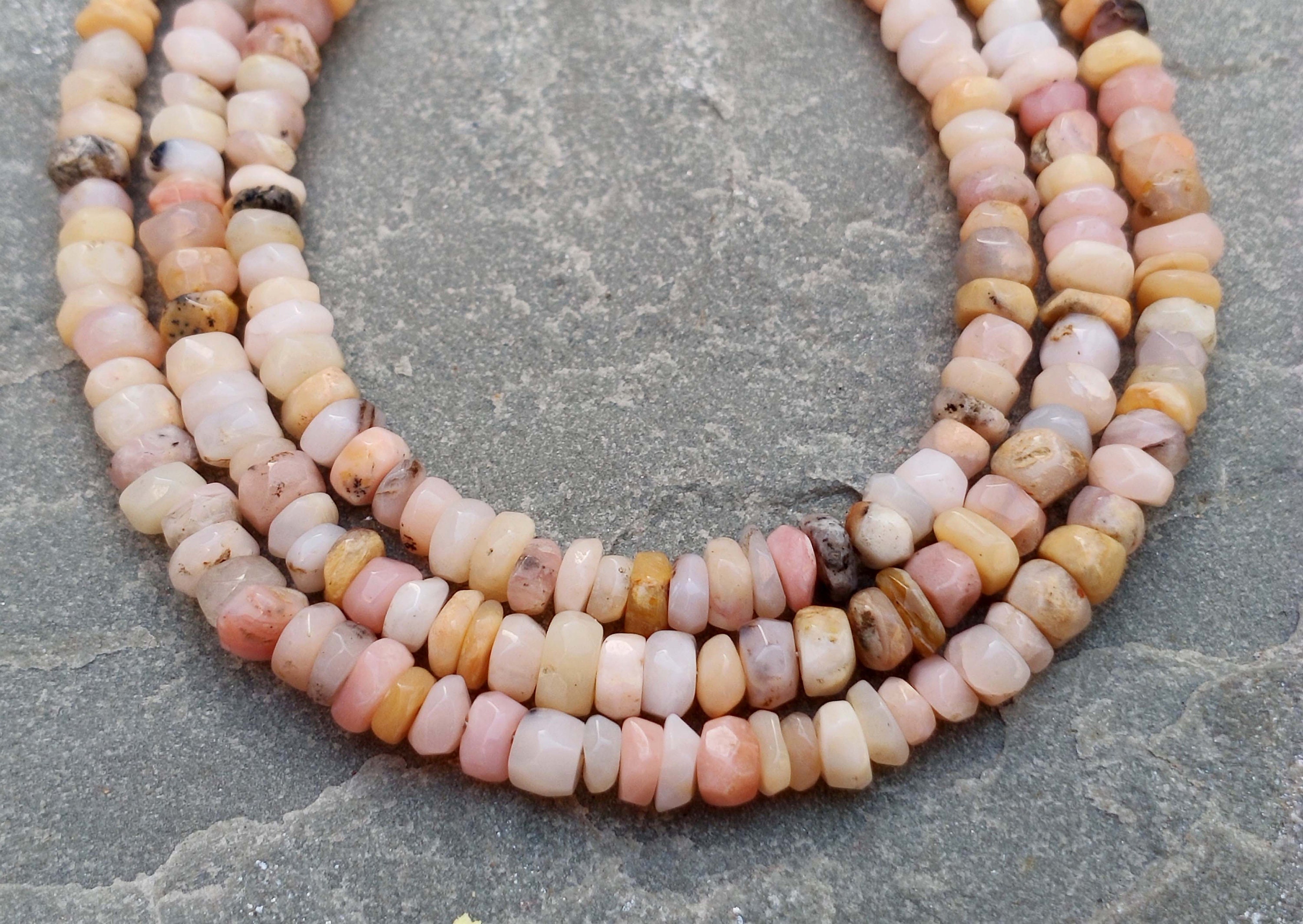 Natural Peruvian Pink Opal Beads 8 Inches Semi Precious | Etsy