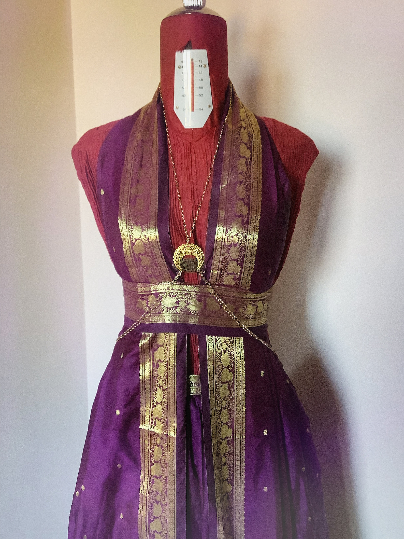 Fantasy Saree Dress, Indian Fabric Draped Costume, Belly Dance Ren ...