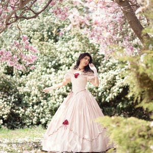 Victorian 1860s Ball Gown, Romantic Historical Costume, Custom Made ...