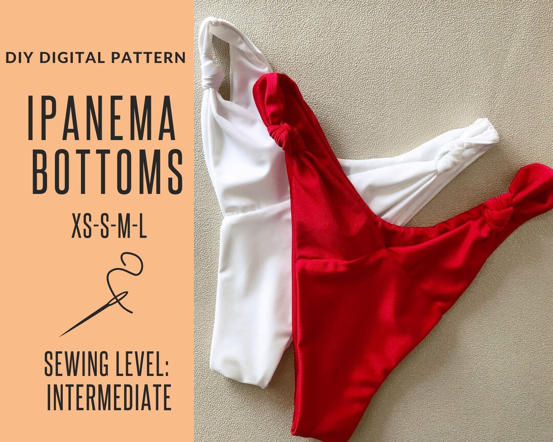 DIY Ipanema Women's Bikini Bottoms With Side Knots | Seamless High Leg ...