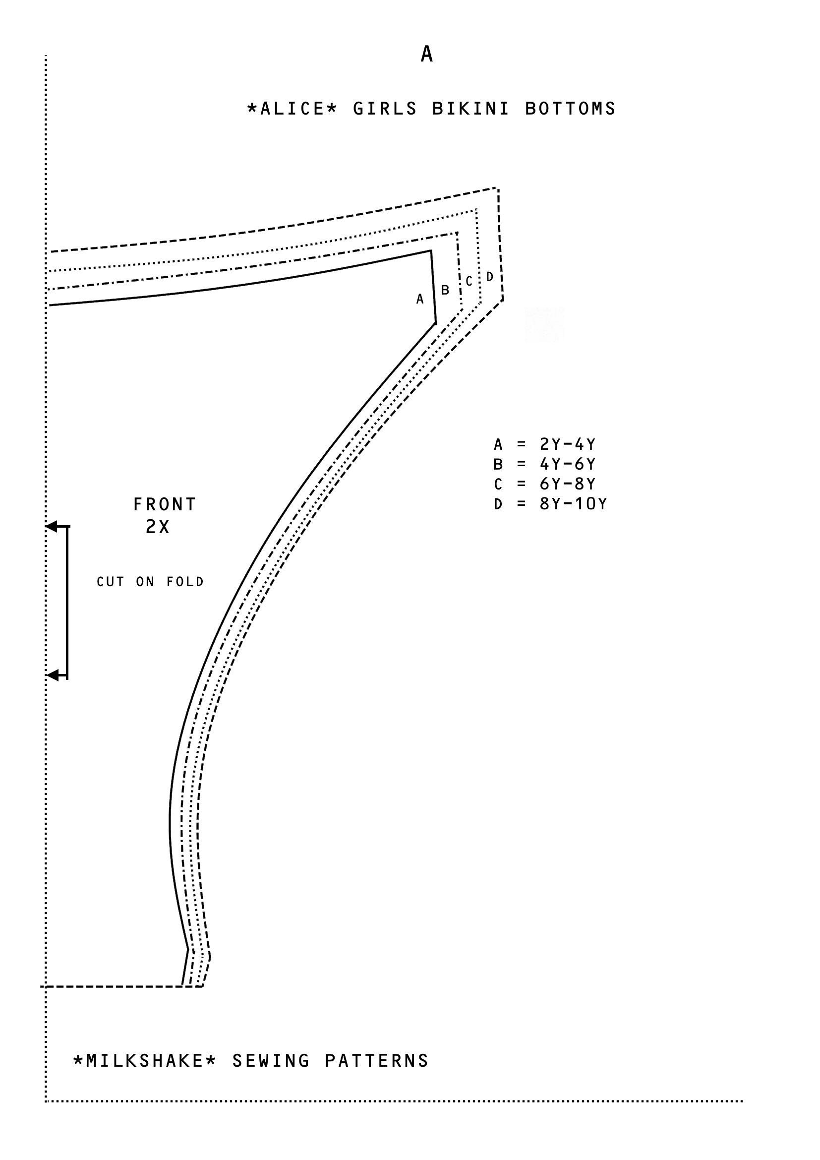 Alice DIY Girls Bikini Set Pattern, Easy Digital Sewing Pattern, PDF ...