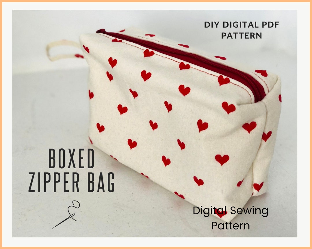 DIY Boxed Zipper Cosmetic Bag Sewing Pattern (PDF) - Etsy