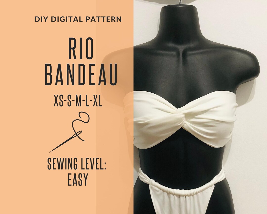 DIY Rio Women's Twisted Bandeau, Easy Bikini Top Sewing Pattern, Pdf ...