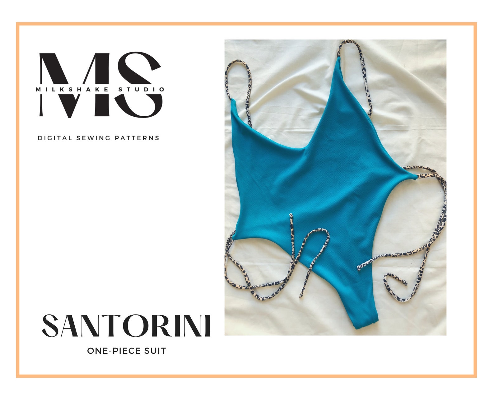 Santorini One-piece Swimsuit Sewing Pattern: High Leg DIY (PDF Pattern ...