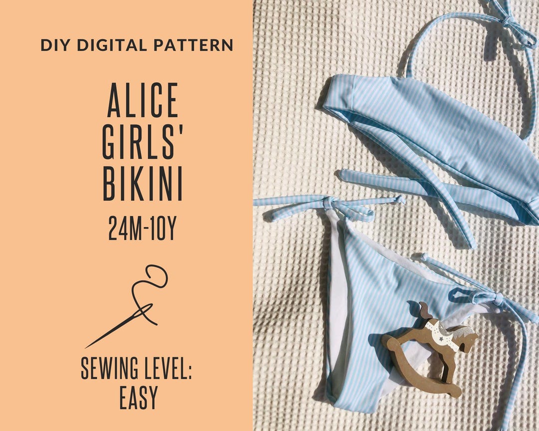 Alice DIY Girls Bikini Set Pattern, Easy Digital Sewing Pattern, PDF ...