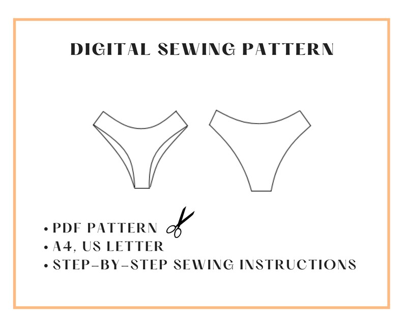 DIY 90s High-cut Bikini Bottoms PDF Sewing Pattern Easy - Etsy