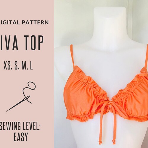 DIY Kika Women's Drawstring Bikini Top Easy Digital Pdf - Etsy