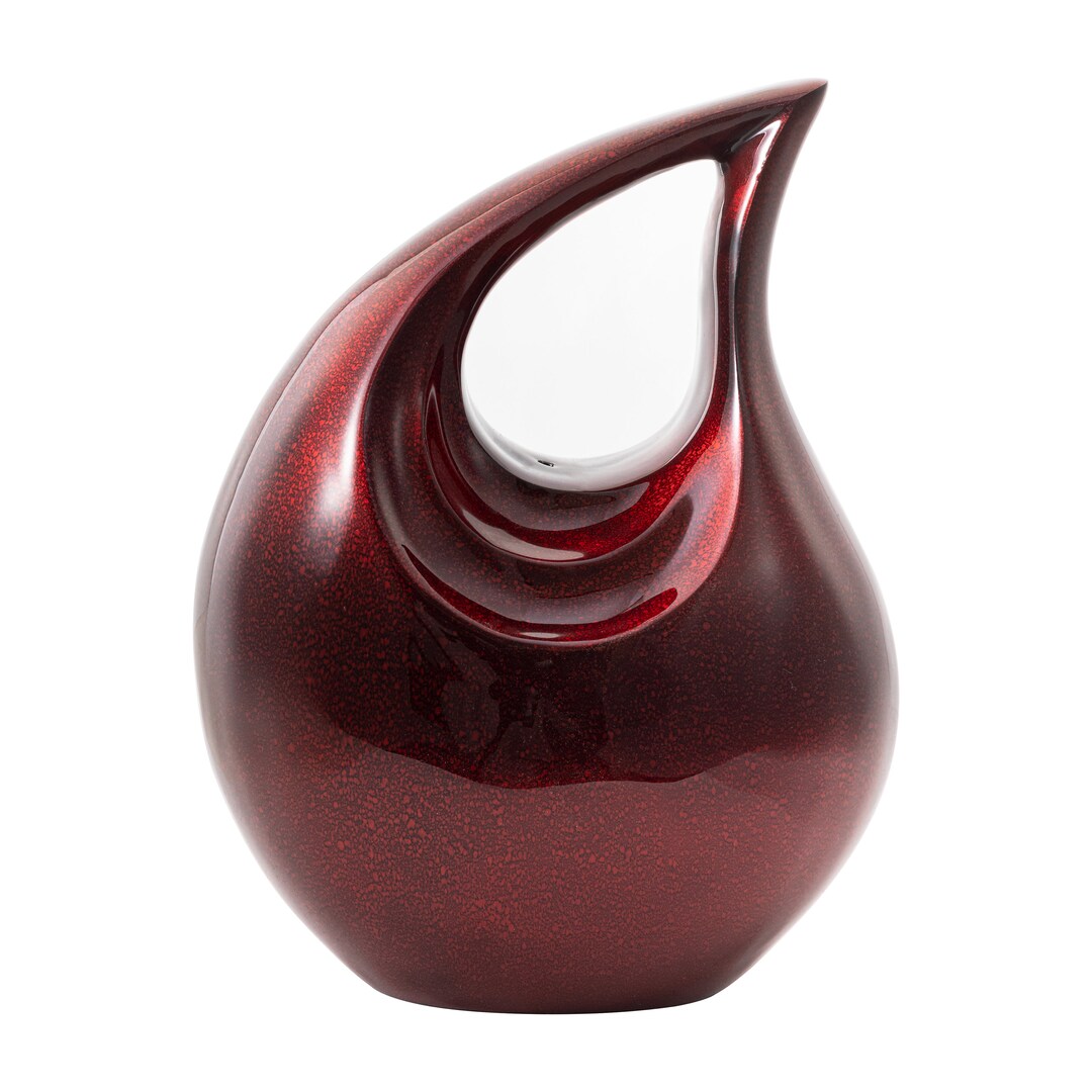 Premium Red Teardrop Urn for Human Ashes - Cremate Urn for Adult ...