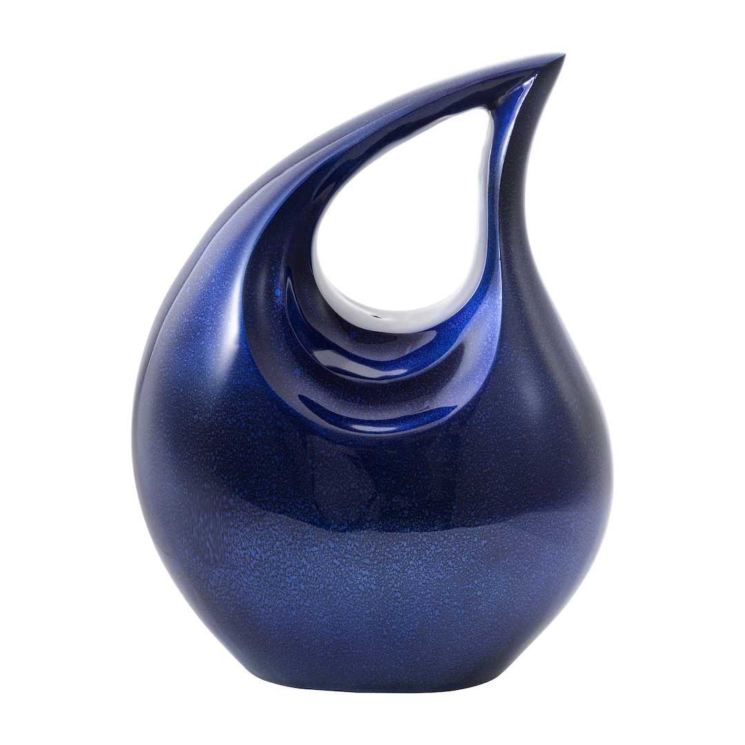 Modern Blue Teardrop Urn for Human Ashes - Cremate Urn for Adult ...