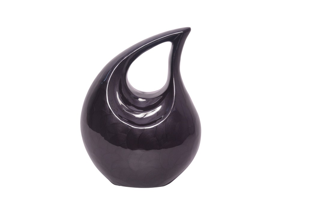 Black Pearl Enamel Cremation Urn: Teardrop Adult Ashes Urn - Etsy