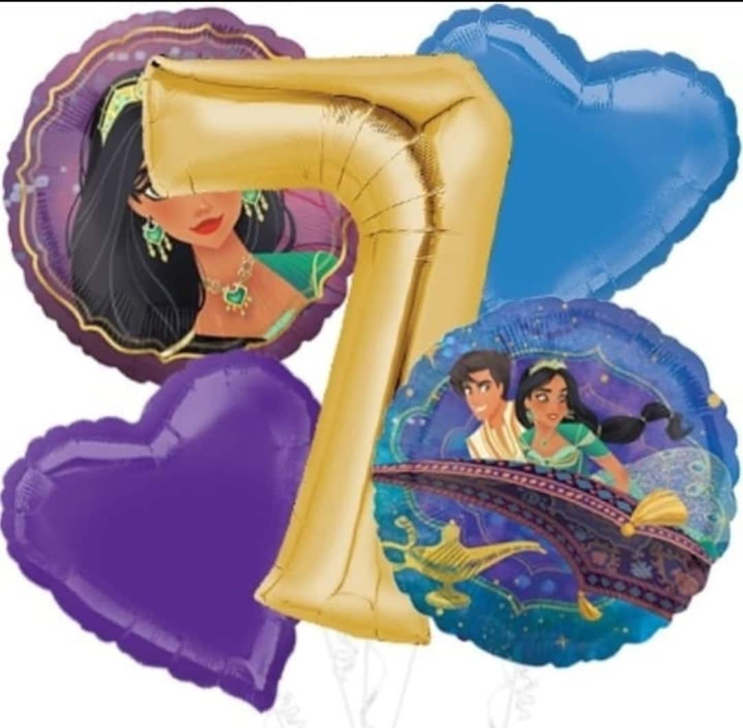 Aladdin Disney Jazmin Themed Purple and Blue Balloon Set 5 Pieces - Etsy