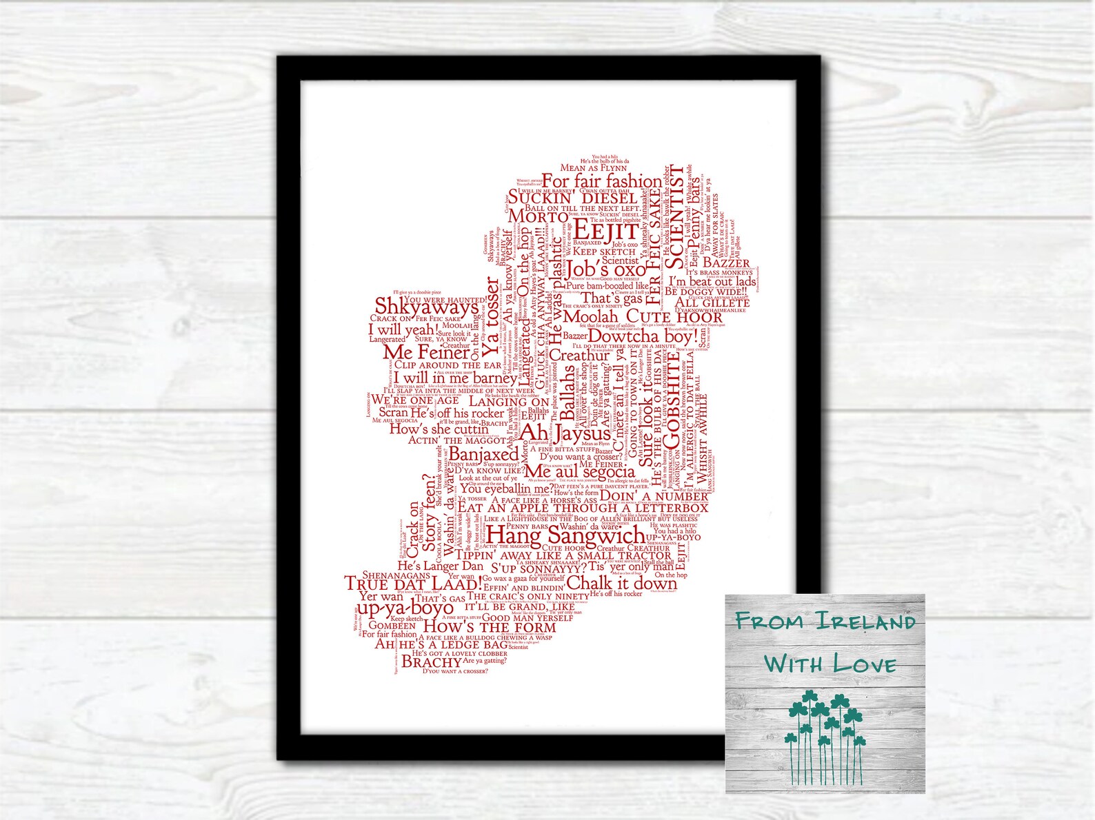 Cork for the Craic Map of Ireland Wall Art Poster Print With Irish ...
