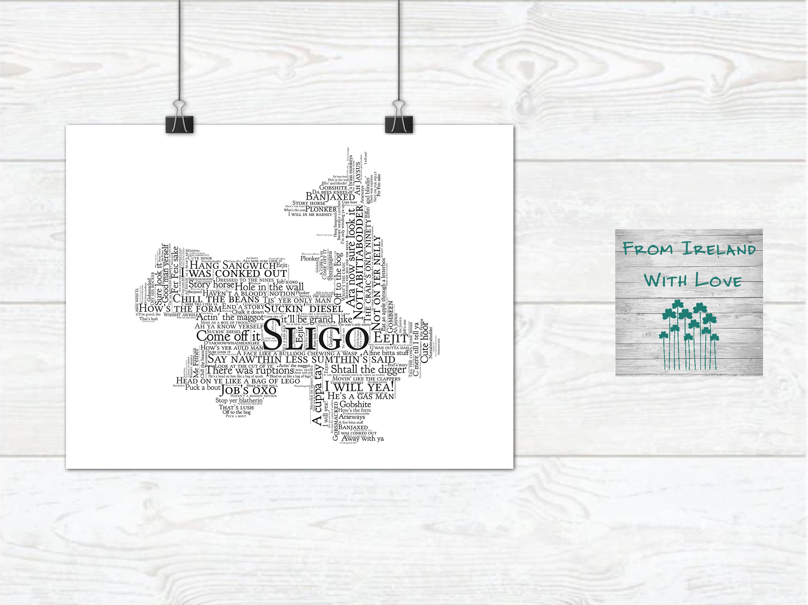 County Sligo for the Craic Map Irish Themed Word Art Poster Irish Print ...