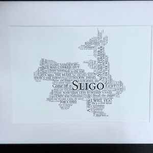 County Sligo for the Craic Map Irish Themed Word Art Poster Irish Print ...