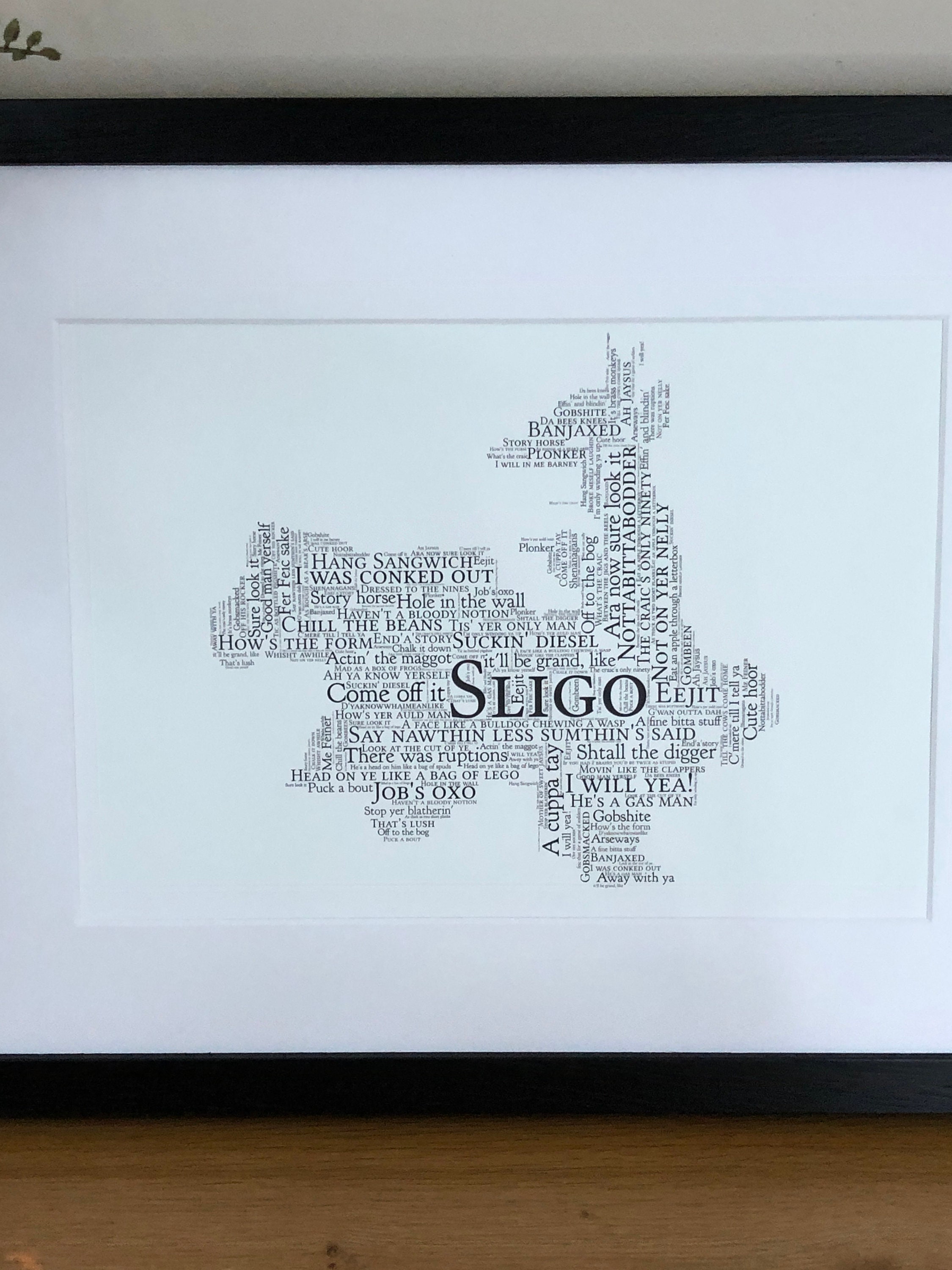 County Sligo for the Craic Map Irish Themed Word Art Poster Irish Print ...