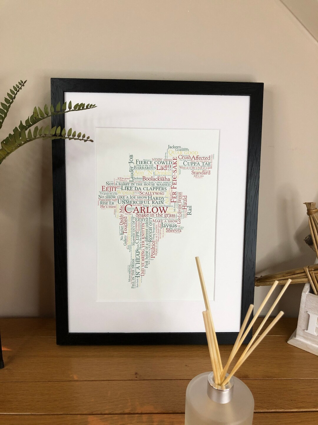 County Carlow for the Craic Map Irish Themed Word Art Poster Irish ...