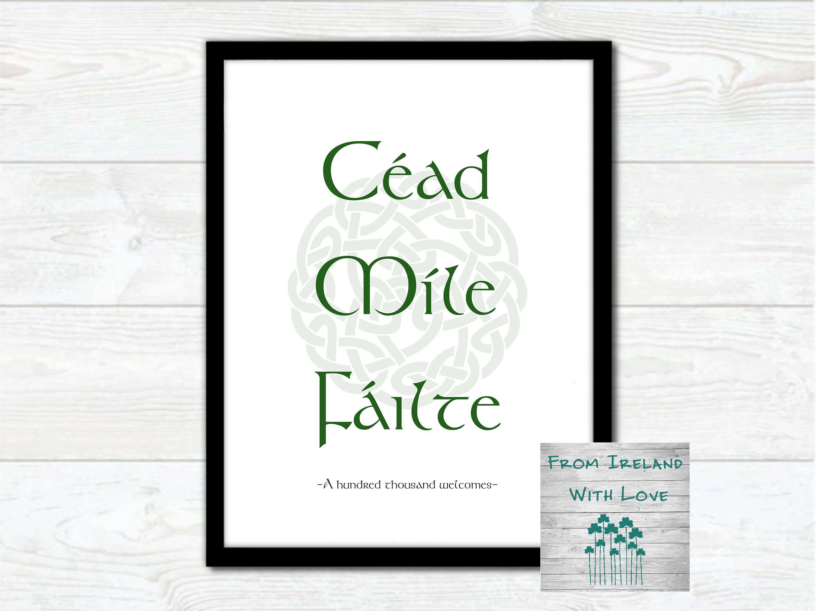 Irish Proverb Cead Mile Failte Irish Themed Word Art Poster Irish Print ...