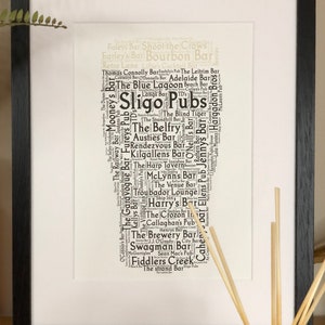 Pint of Sligo Pubs Irish Themed Word Art Poster Print by Ireland With ...