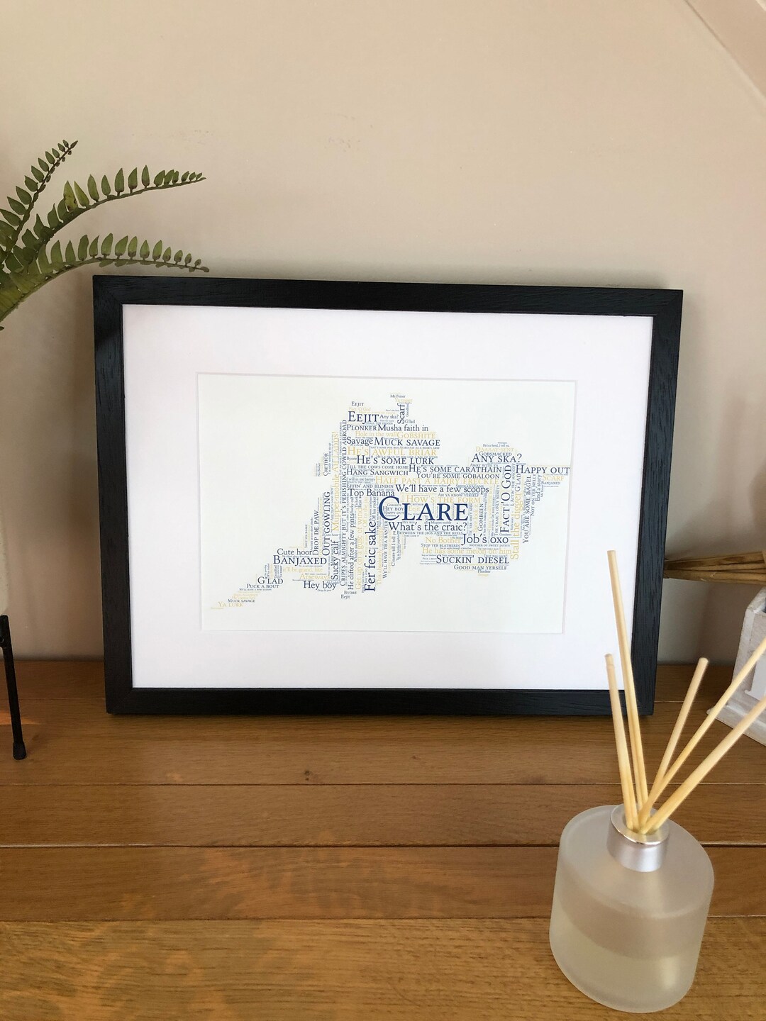 County Clare for the Craic Map Irish Themed Word Art Poster Irish Print ...