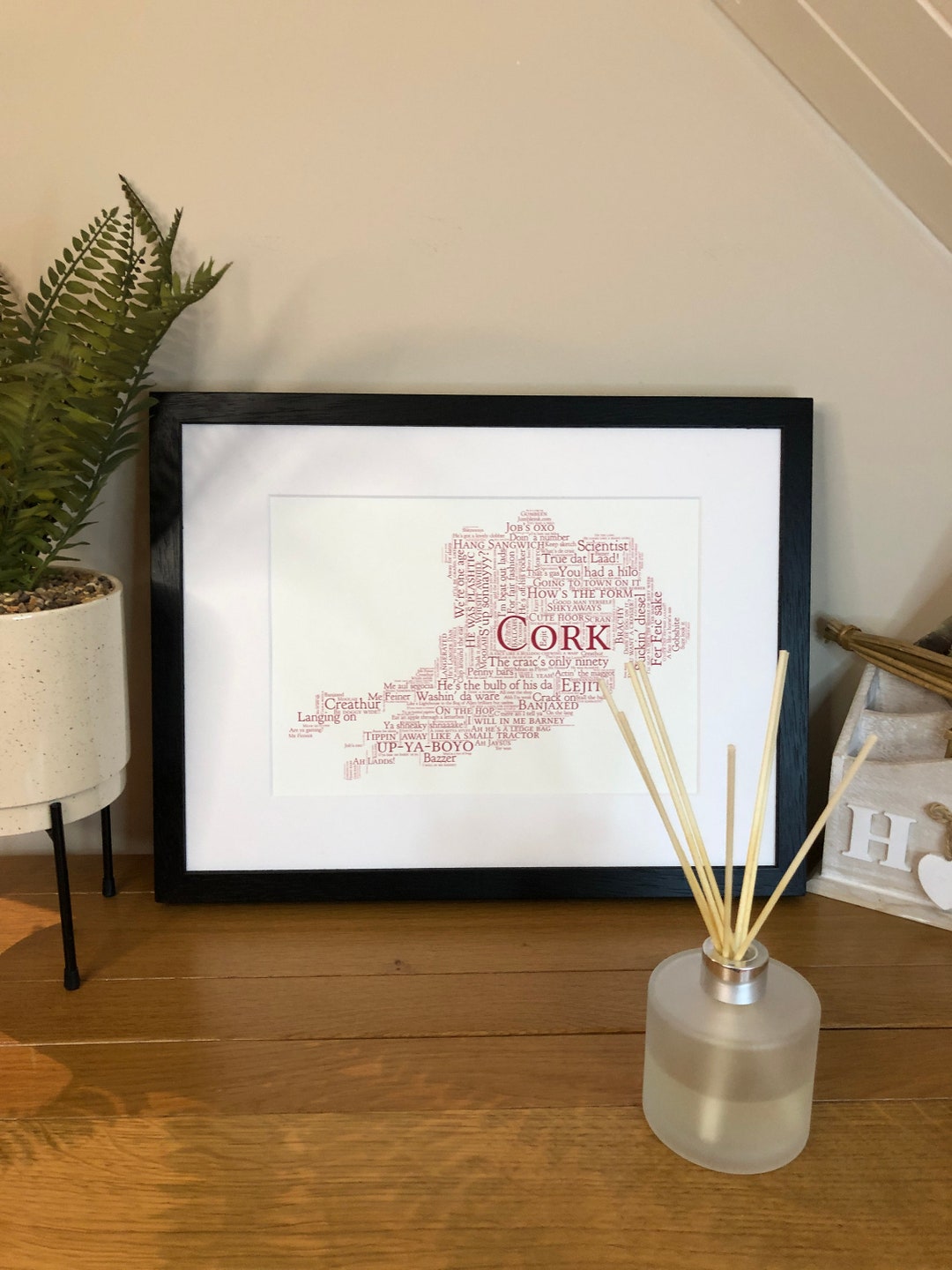 Ireland Framed County Craic Map Word Art Wall Art Ireland - Etsy