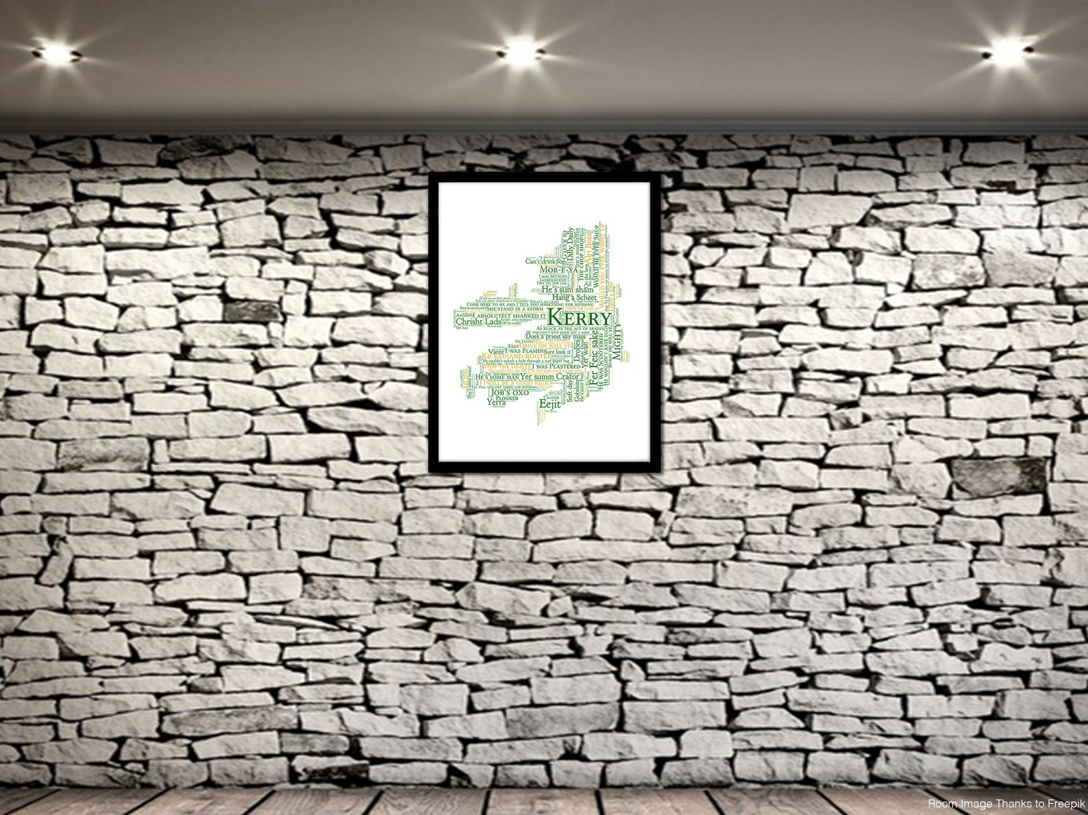 County Kerry for the 'craic' Map Irish Themed Word Art - Etsy
