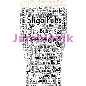 Pint of Sligo Pubs Irish Themed Word Art by Ireland With Love - Etsy