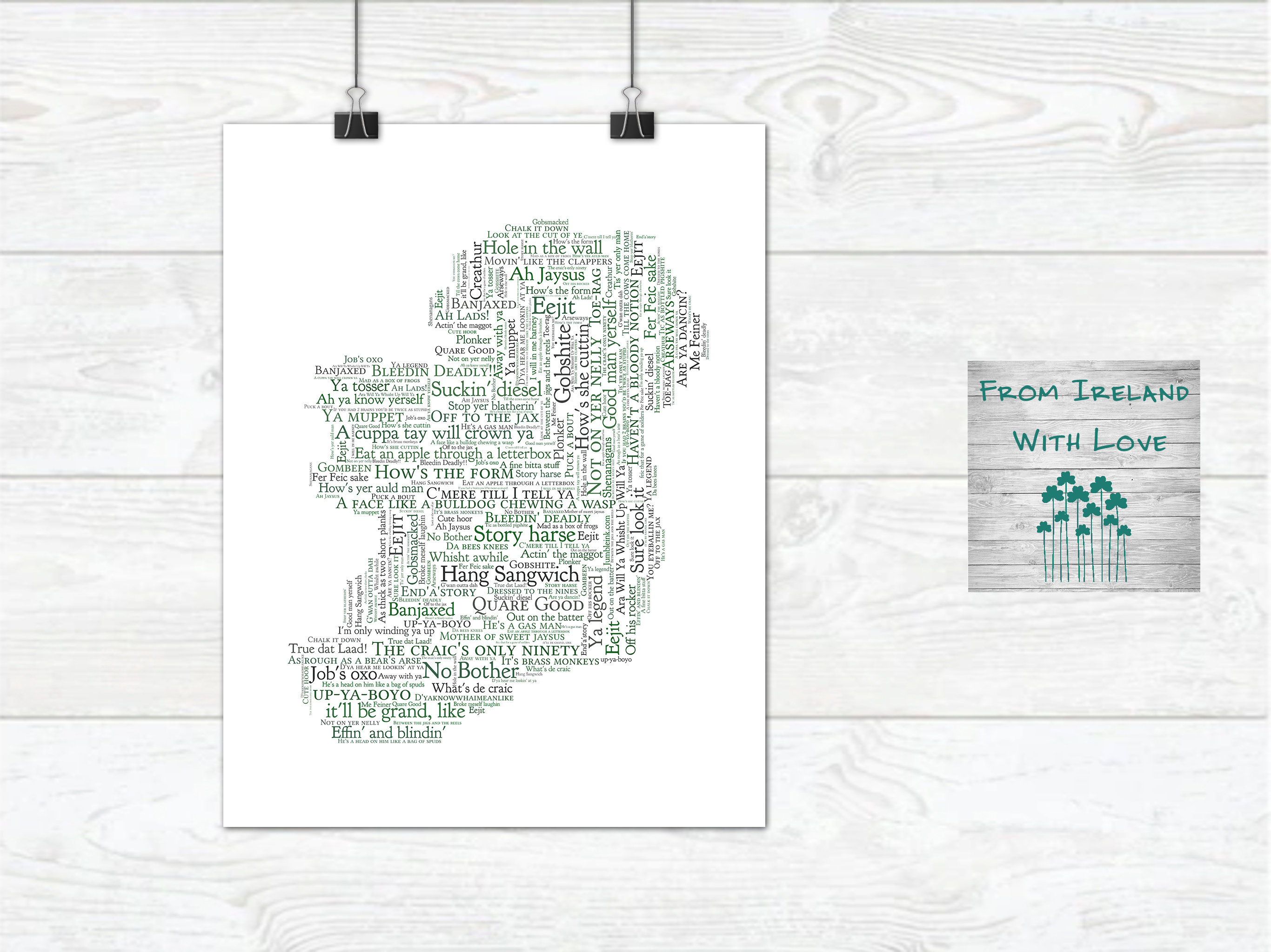 What's the Craic Map of Wall Art Print With Irish Sayings and Phrases ...