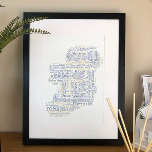 Wicklow for the Craic Map of Ireland Wall Art Poster Irish Print With ...