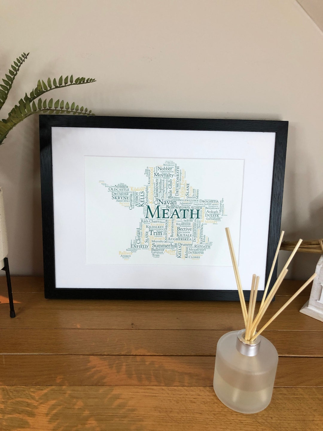 County Meath Towns Irish Themed Word Art Poster Irish Print by Ireland ...