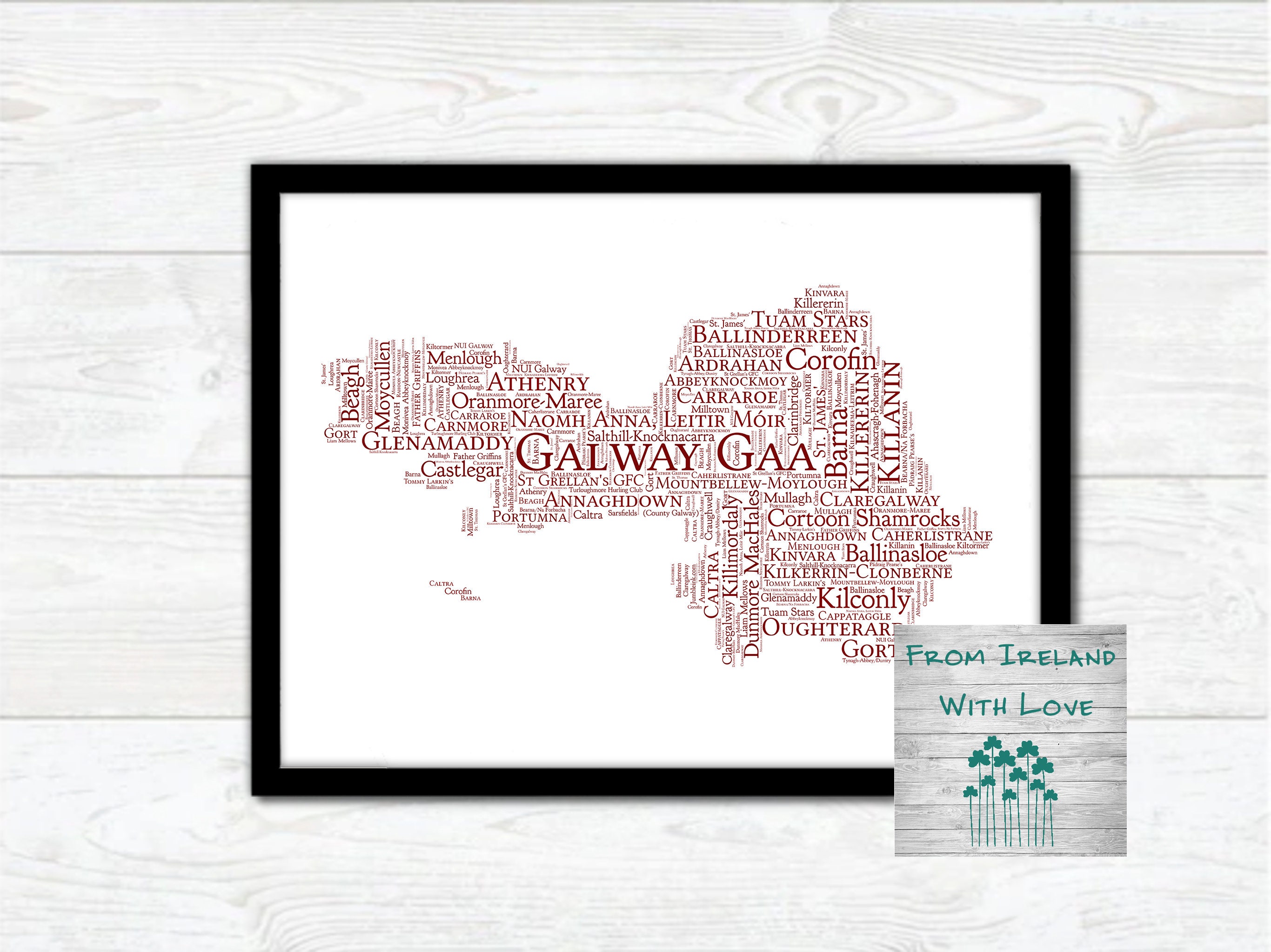 Galway GAA Clubs Irish Themed Word Art by Ireland With Love - Etsy