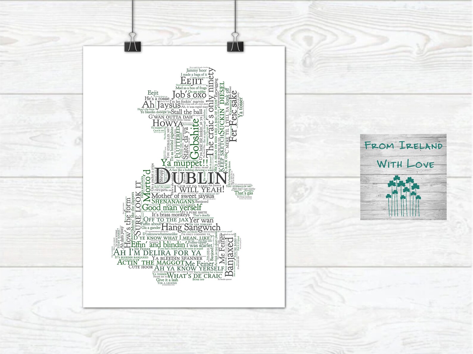 County Dublin for the Craic Map Irish Themed Word Art Poster Irish ...
